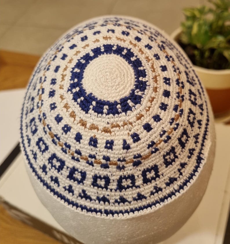 Handmade Crochet Kippah, Jewish Yamaka, 15cm - Etsy