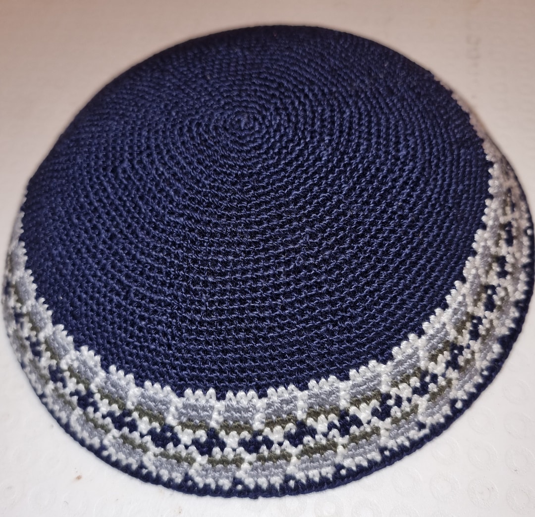 Kippah 18cm Jewish Head Covering From Jerusalem Kipa Hand Knit Yamaka Kippot DMC Kippot Judaica ...