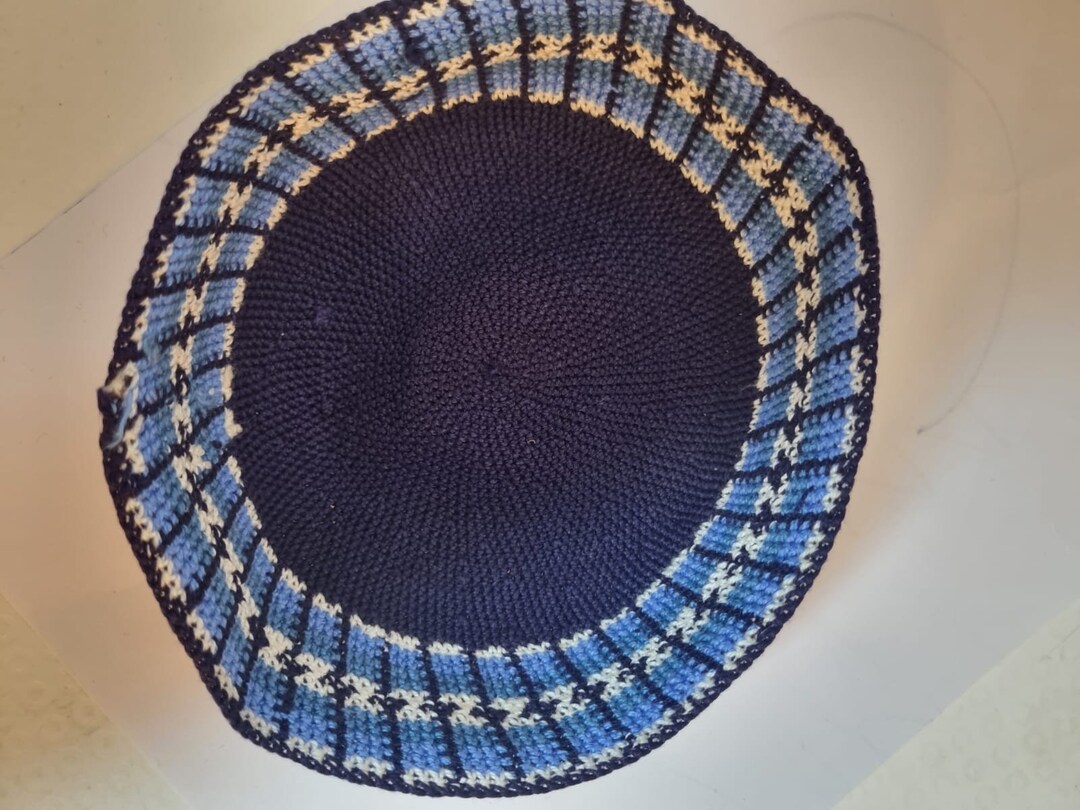 Crochet Kippah 19 cm Jüdische Kopfbedeckung aus Jerusalem Yamaka ...