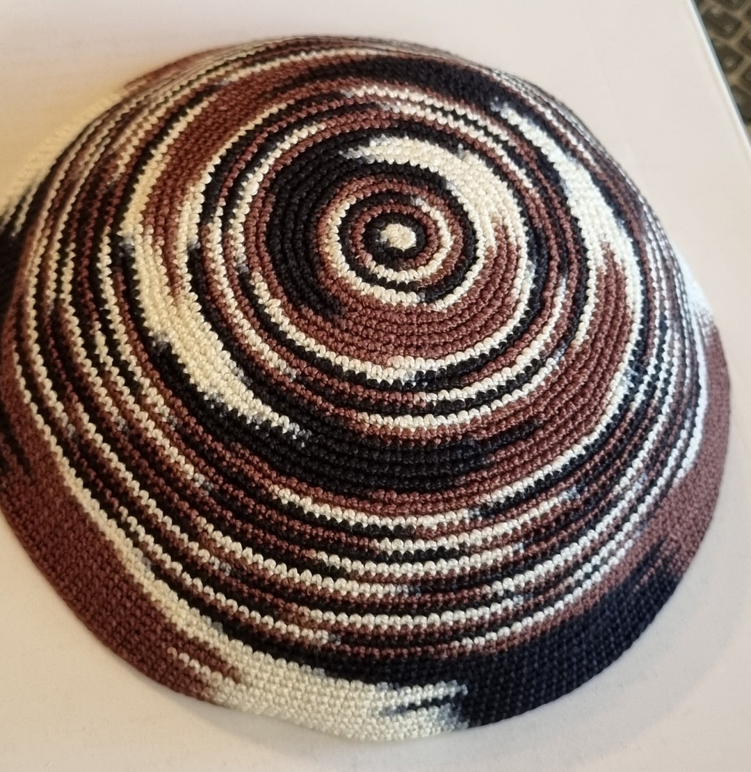 Kippah 20cm Kipa judía tejida a mano Yamakah Kippot DMC Judaica crochet ...