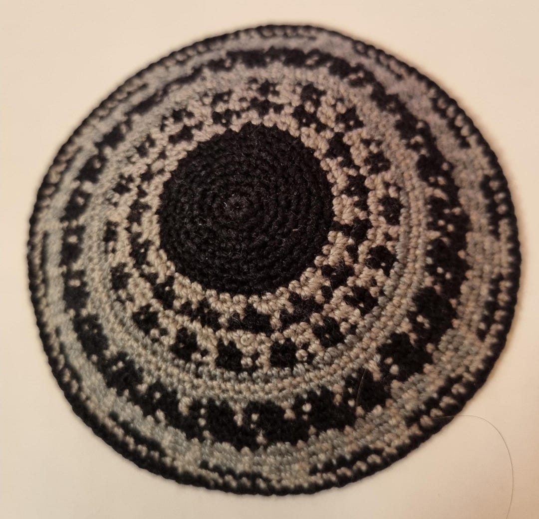 Mixed Colors Knitted Kippah Pattern 13cm Hand Yamakah Kippot DMC ...