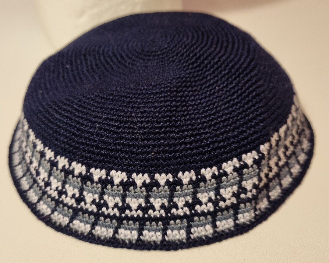 Kippah 21cmyamulke for Wedding Jewish Kipa Hand Knit Yamaka Kippot DMC ...