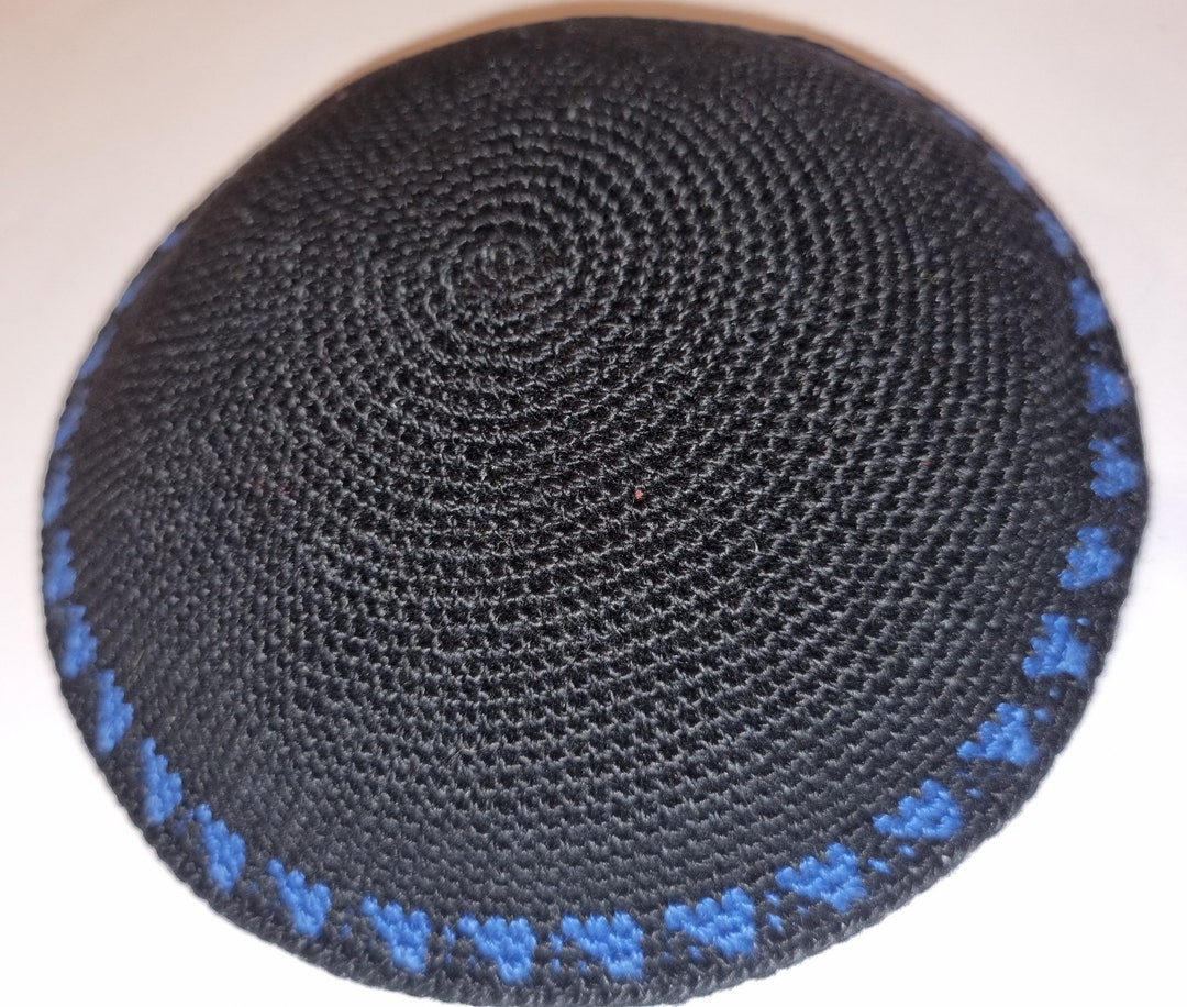 Hand Knitted Kippah, DMC Crochet Yarmulkah, Jewish Cap (14cm) - Etsy