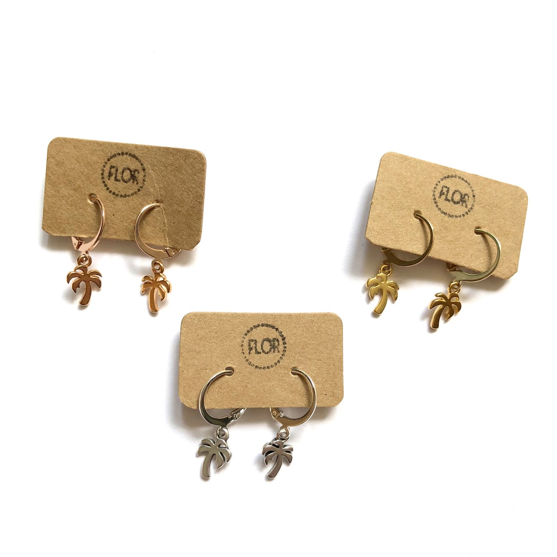 Tiny Palm Tree Hoop Earrings : Small Hoop Earrings With | Etsy