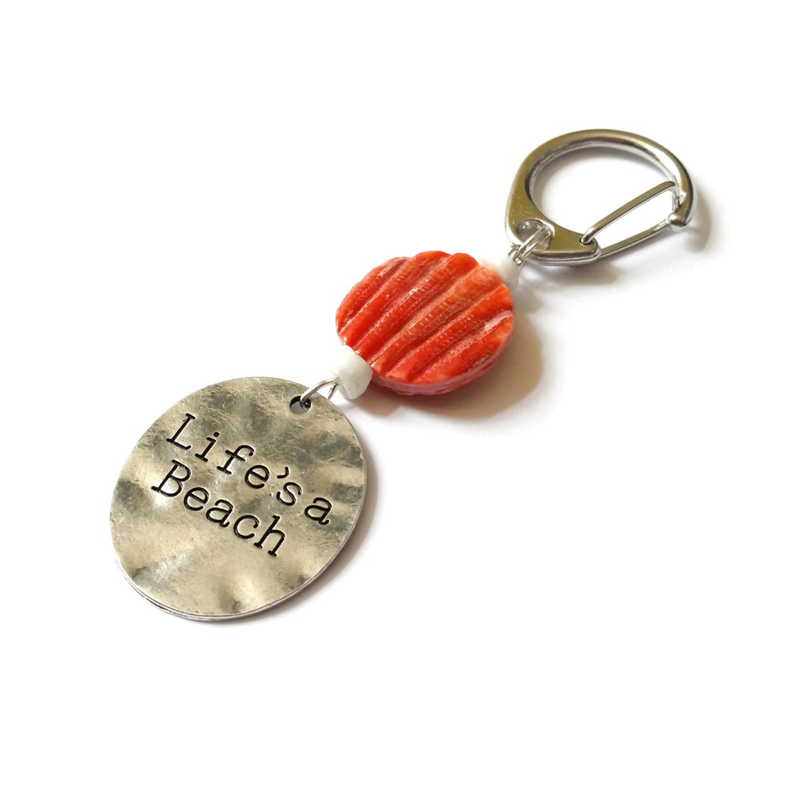 Life's a Beach Keychain Clasp Keychain With Shell - Etsy