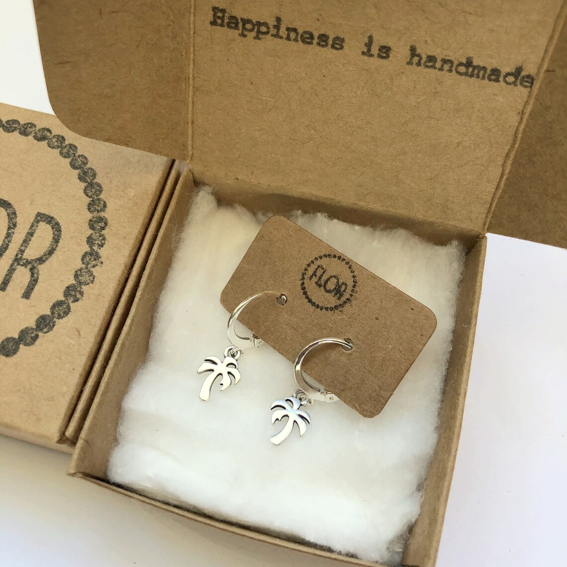 Tiny Palm Tree Hoop Earrings : Small Hoop Earrings With | Etsy