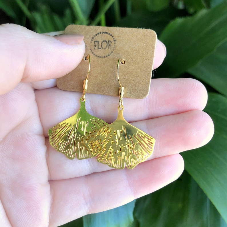 Ginkgo Leaf Earrings - Earrings With Ginkgo Biloba Leaf Charms - Etsy