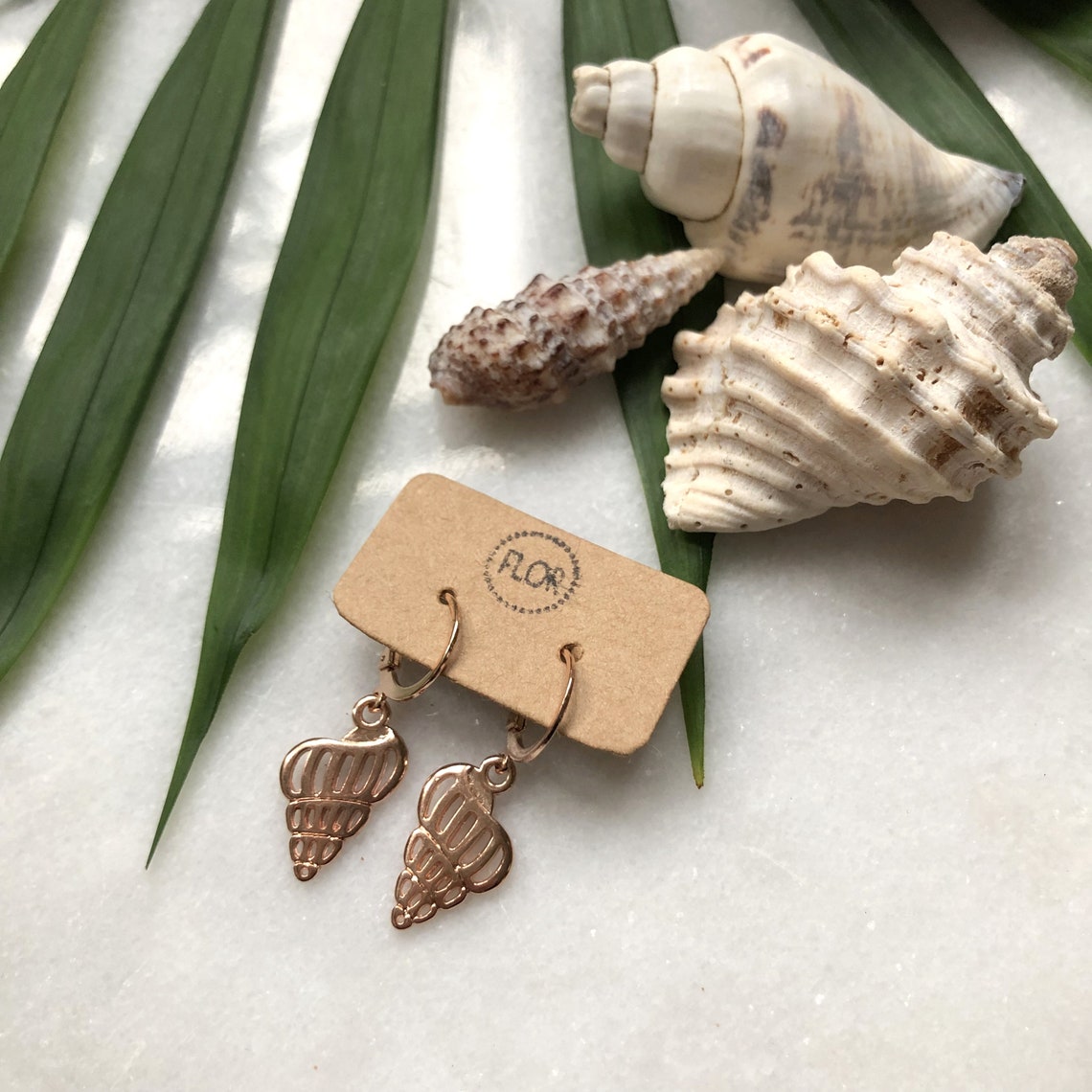 Conch Shell Hoop Earrings Small Hoop Earrings With Seashell - Etsy