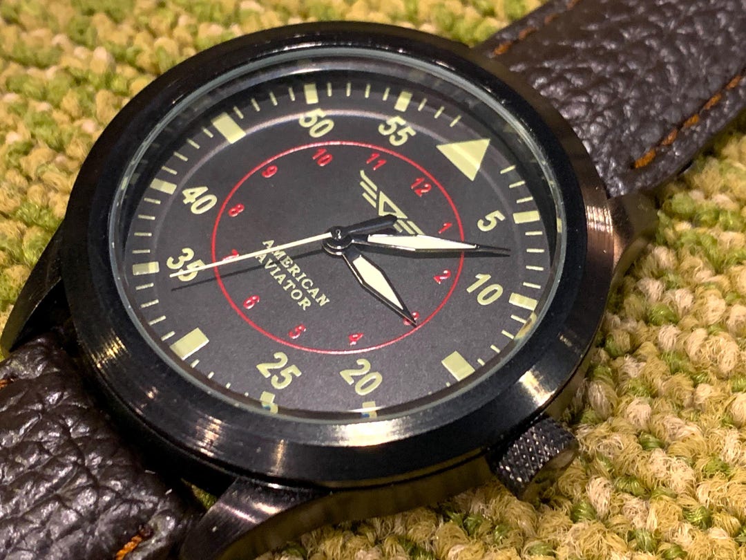 American Aviator 1945 Wrist Watch in Tin Case Three Hand Analog ...