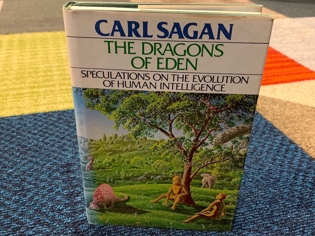 Vintage Carl Sagan the Dragons of Eden 1977 Hardcover Book With Dust ...