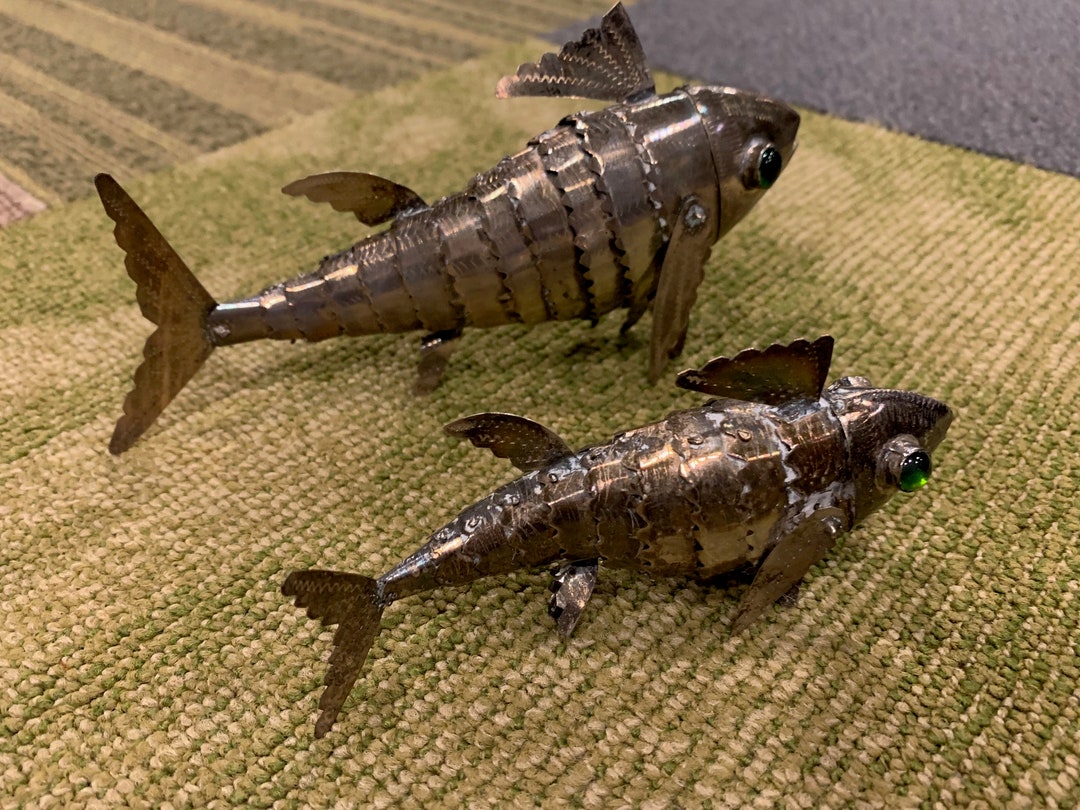 Vintage Articulated Metal Fish Sculpture Metal Art Figurines Set - Etsy