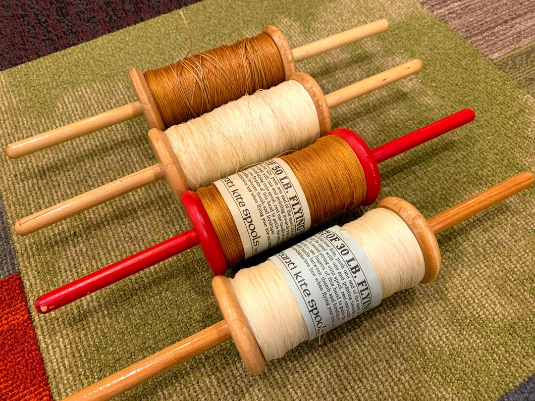 Vintage Shanti Kite Spools String Lot Wood Wooden Spinner - Etsy