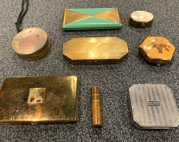 Vintage Art Deco Mirror Rouge Powder Make-up Compacts Lot Houbigant ...