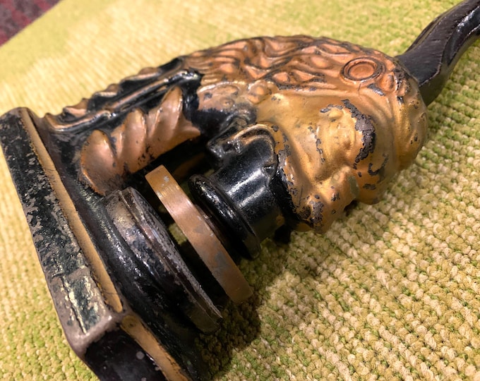 Antique Cast Iron Lion Head Embosser Stamp Seal Hand Lever Press 1904 ...