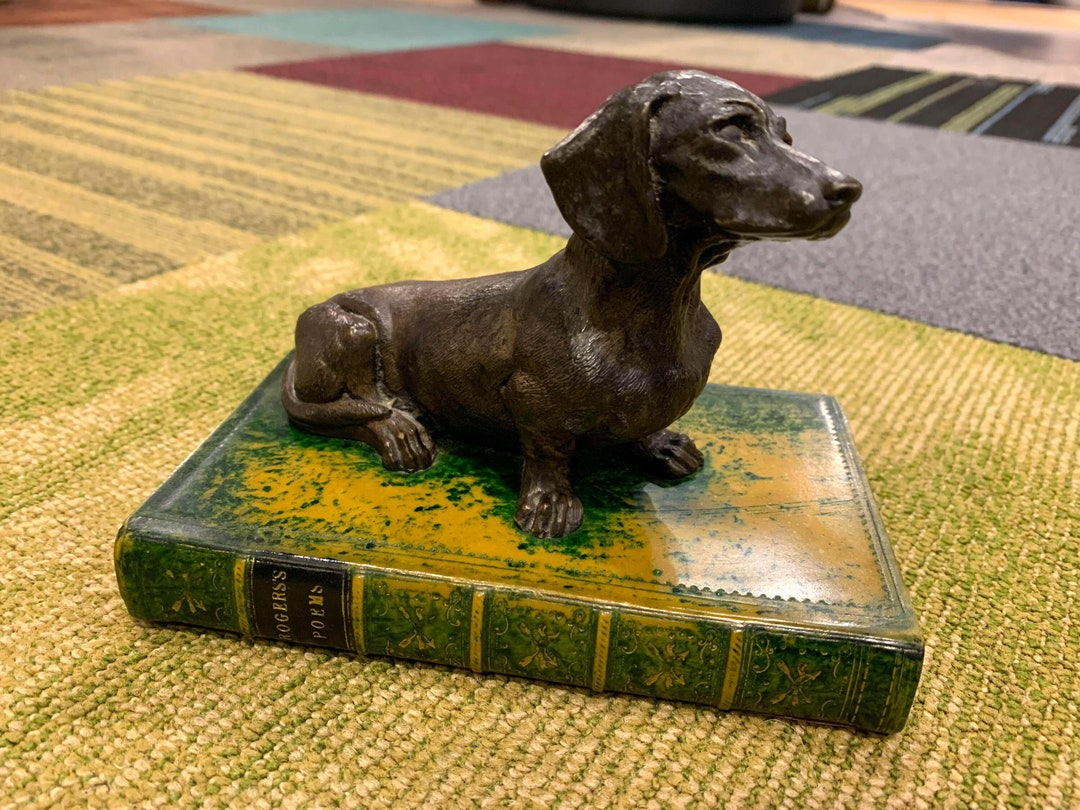 Vintage Bronze Wiener Dog Paperweight the Original Book Works LTD ...