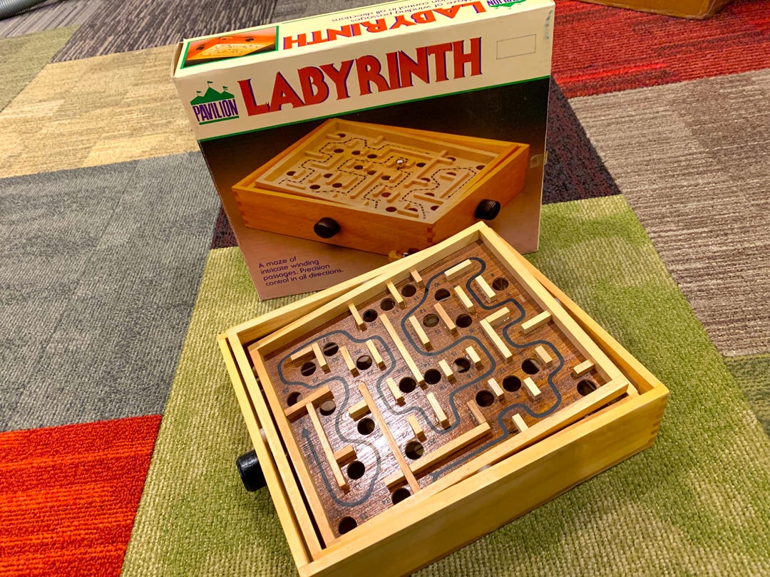 Vintage 1987 Pavilion Labyrinth Wooden Board Game of Skill All Wood ...