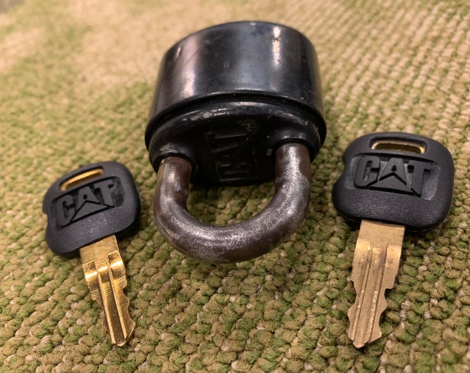 Vintage CAT Caterpillar Padlock With Two Matching Brass Keys Made in ...