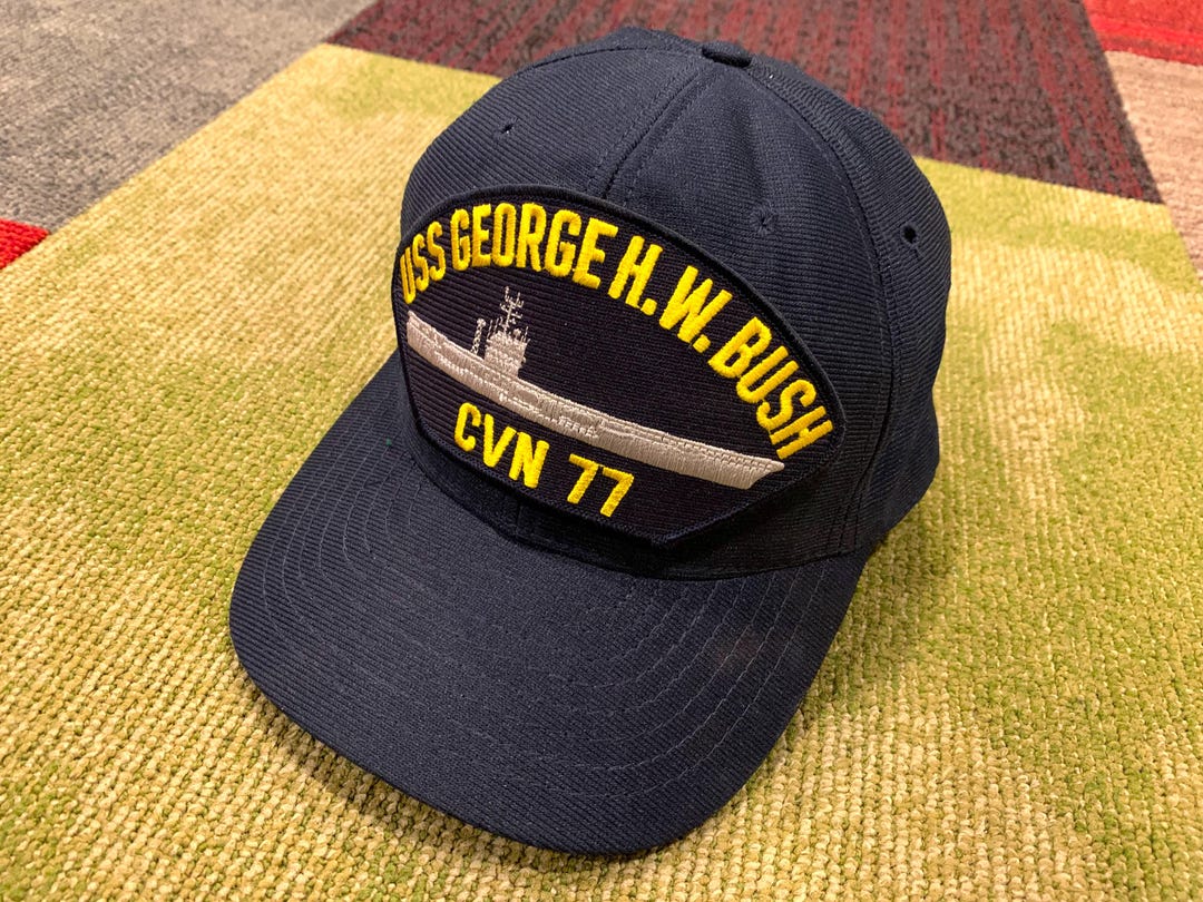 Retro USS George H. W. Bush CVN 77 US Navy Trucker Hat Snap Back ...