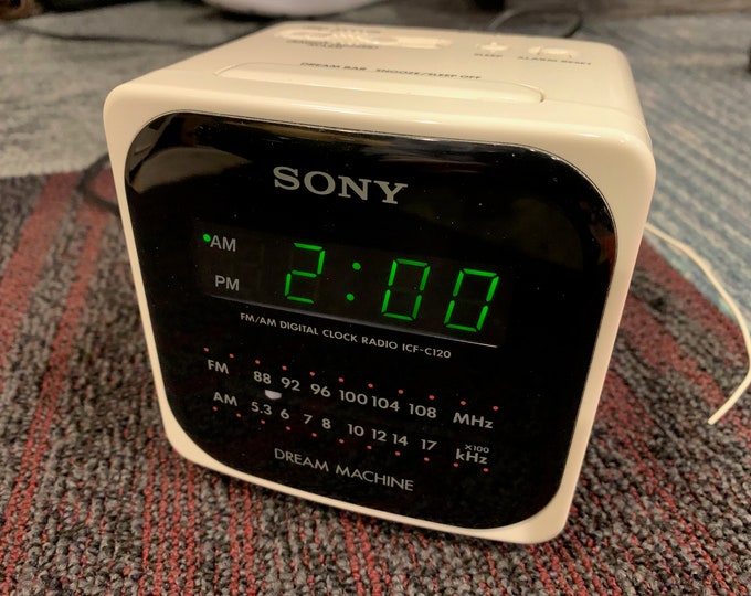 Vintage Sony Dream Machine Cube Clock Radio Alarm Green LED Display - Etsy