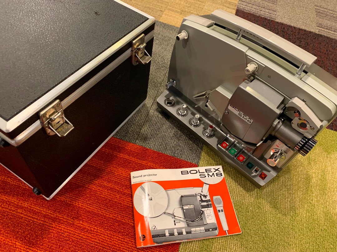 Vintage BOLEX SM8 Film Projector Super 8mm With Speaker Case ...