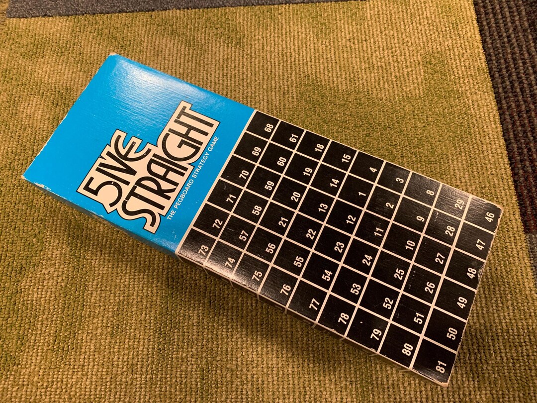 Vintage 5IVE STRAIGHT the Pegboard Strategy Game 1968 Board Game Five ...