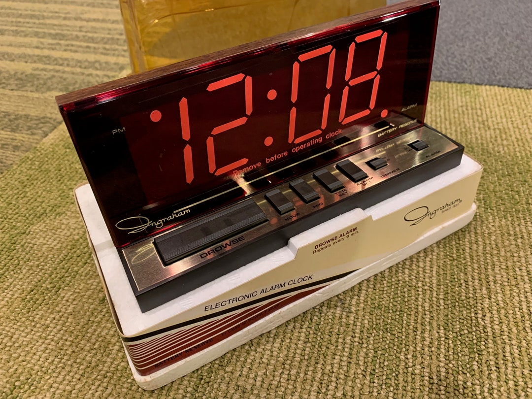Vintage Ingraham Alarm Clock Large Red LED Display by Toastmaster 1980s ...