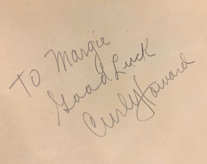 Vintage Curly Howard the Three Stooges Autograph on Ritz-carlton Hotel ...