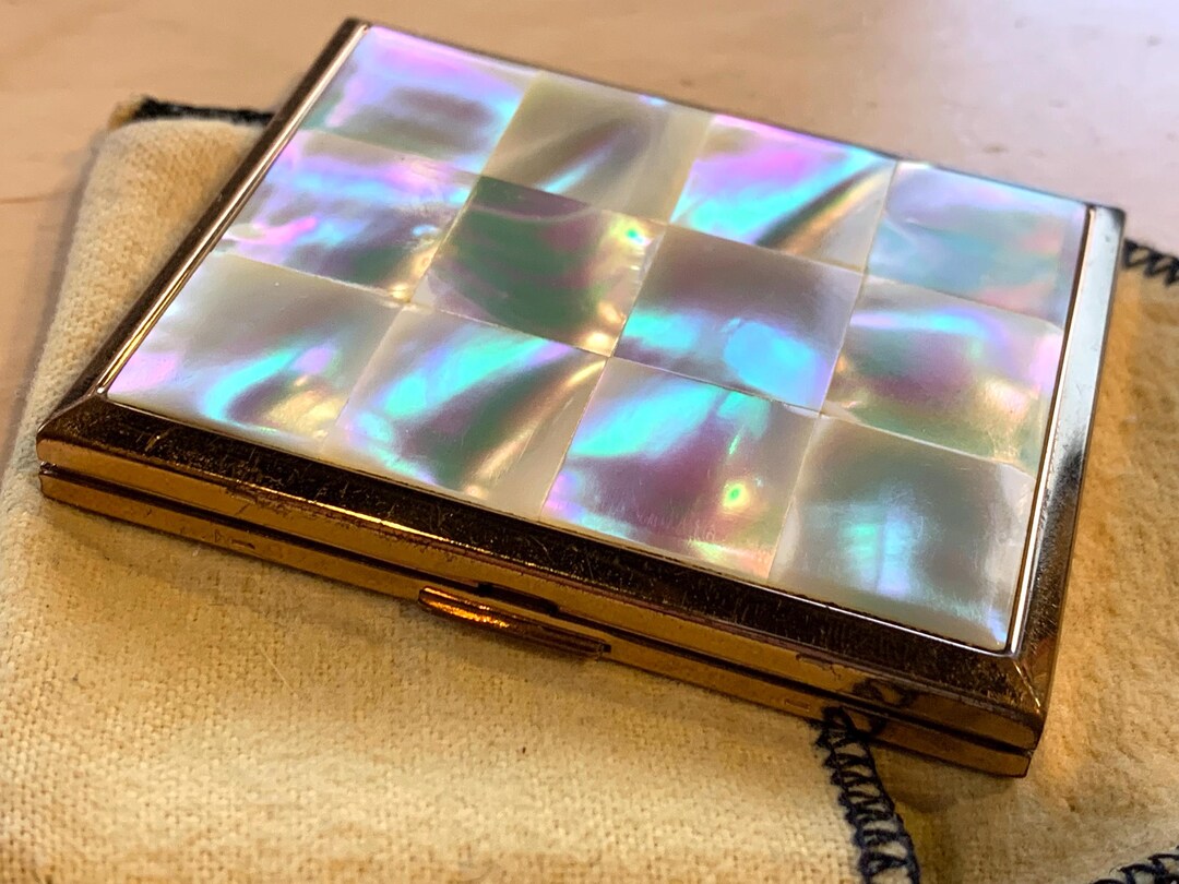 Vintage Elgin American Beauty Compact Makeup Case Mother of Pearl ...