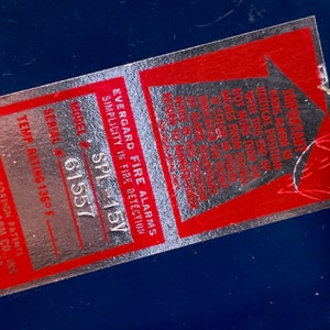Mid Century Evergard Fire Alarm Model SPL-15V Powered by Dupont MCM ...