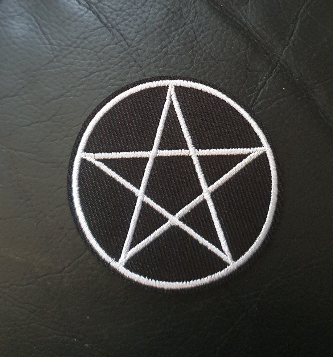 Goth Pentagram Wicca Embroidered Iron on Applique Motif Patch - Etsy