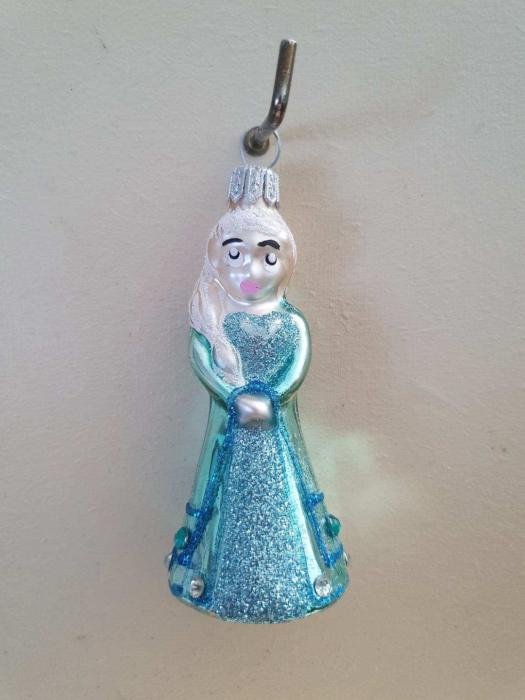 Blown Glass Ice Princess Elsa Christmas Tree Ornament Decoration or ...