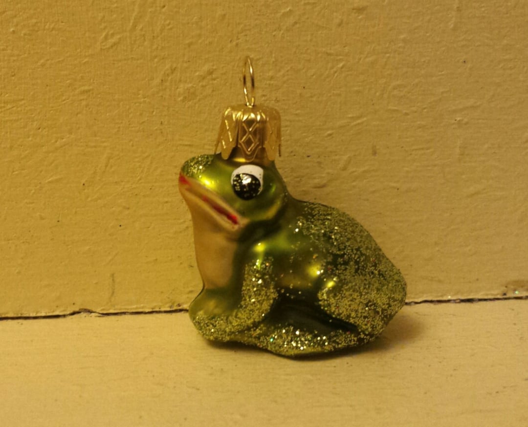 Blown Glass Mini Green Frog Christmas Tree Ornament Decoration or ...