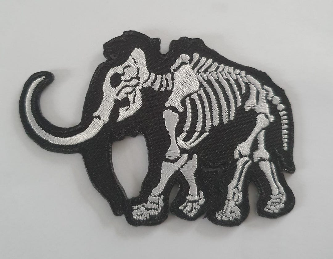 Fossil Mammoth Skeleton Embroidered Iron on Applique Motif Patch - Etsy