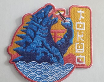 Godzilla Monster Embroidered Iron on Applique Motif Patch - Etsy