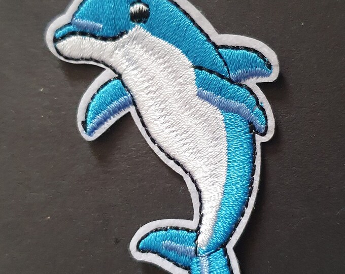 Mini Dolphin Embroidered Iron on Patch Applique Motif - Etsy
