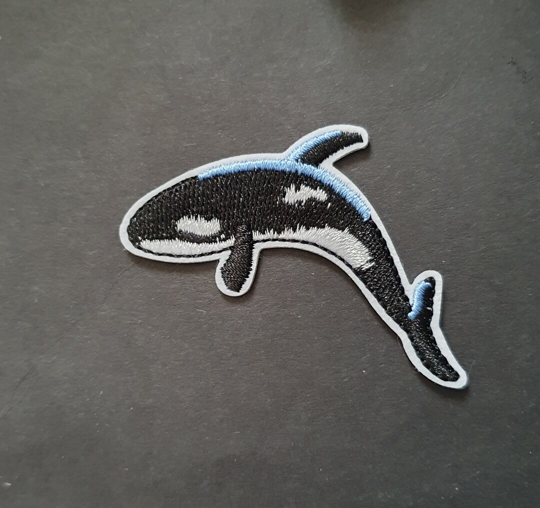 Mini Orca Killer Whale Embroidered Iron on Applique Motif Patch - Etsy
