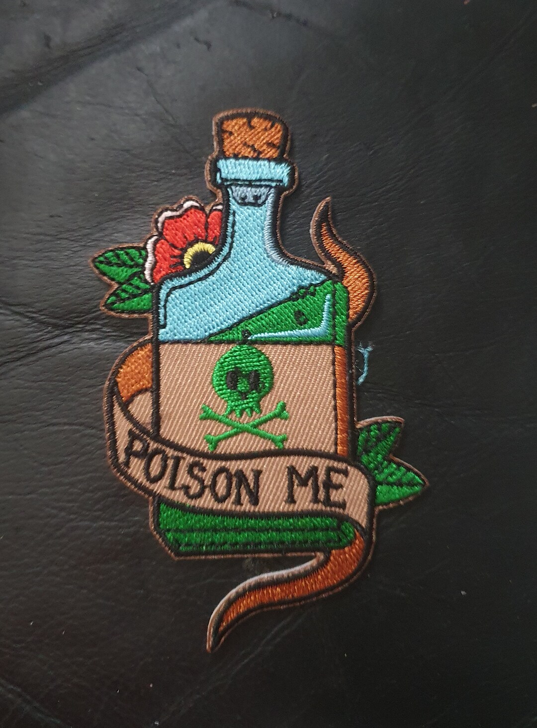 Poison Me Bottle Embroidered Iron on Applique Motif Patch - Etsy