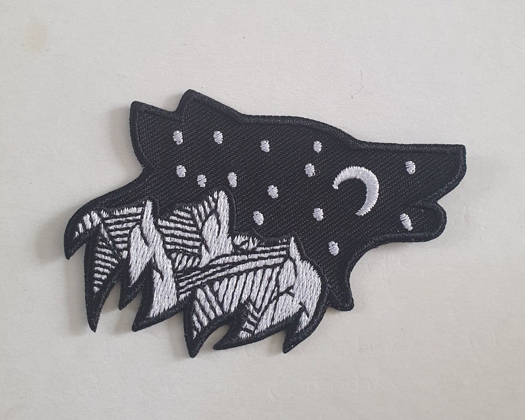 Starlight Wolf Head Patch Embroidered Iron on Motif - Etsy