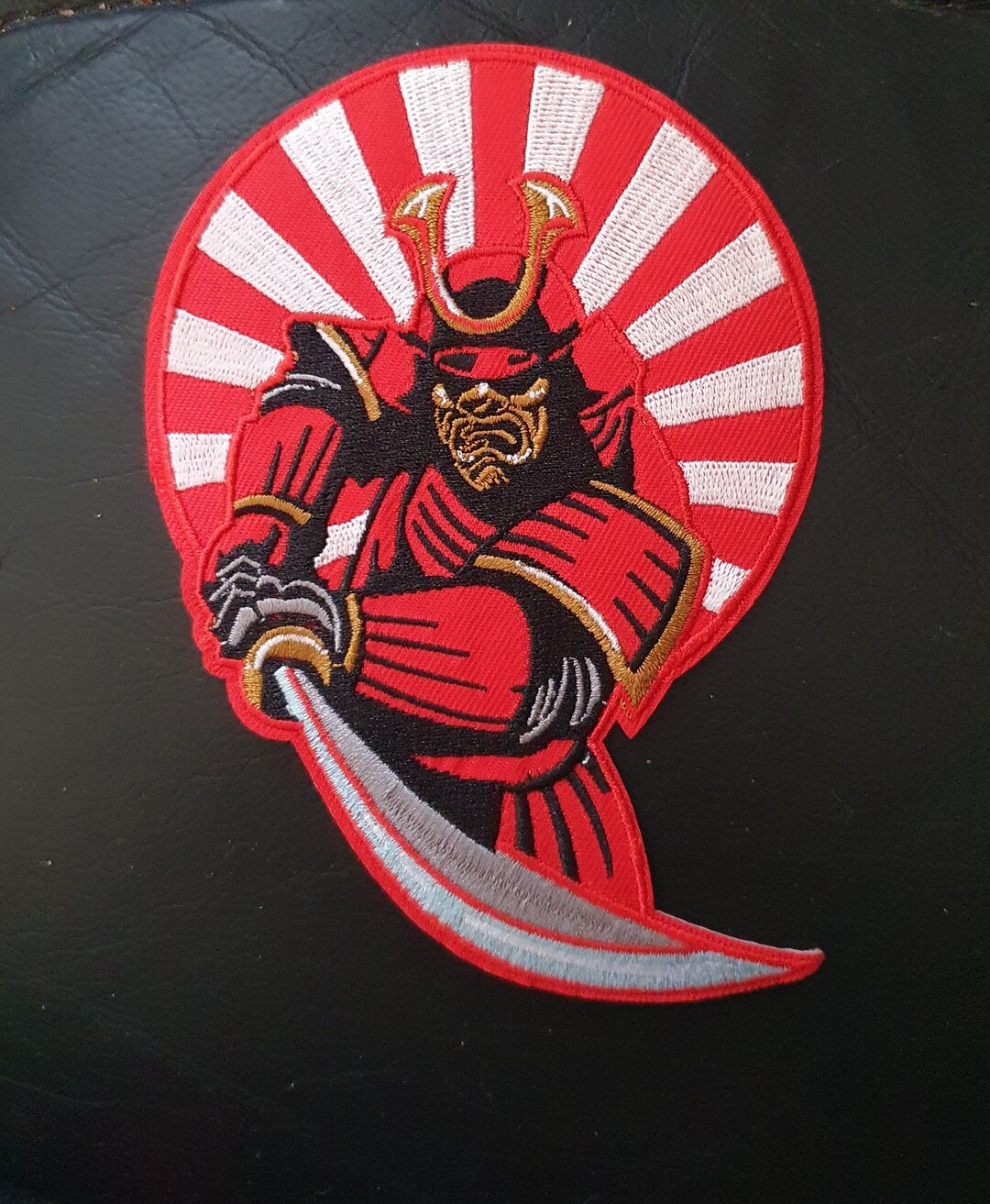 Japanese Samurai Warrior Shogun Embroidered Iron on Applique Motif ...