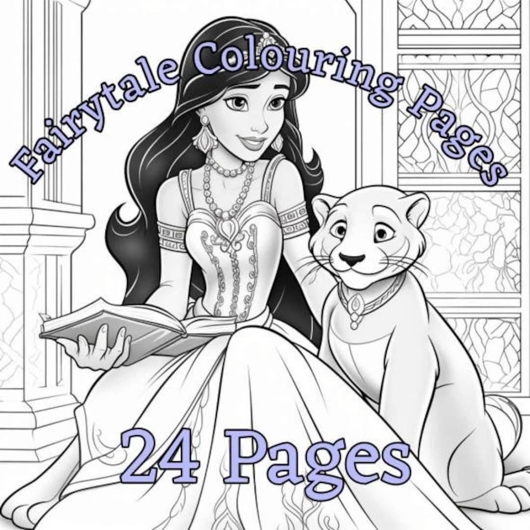 Fairytales Colouring Book 1, Princesses and Unicorns, Digital Download ...