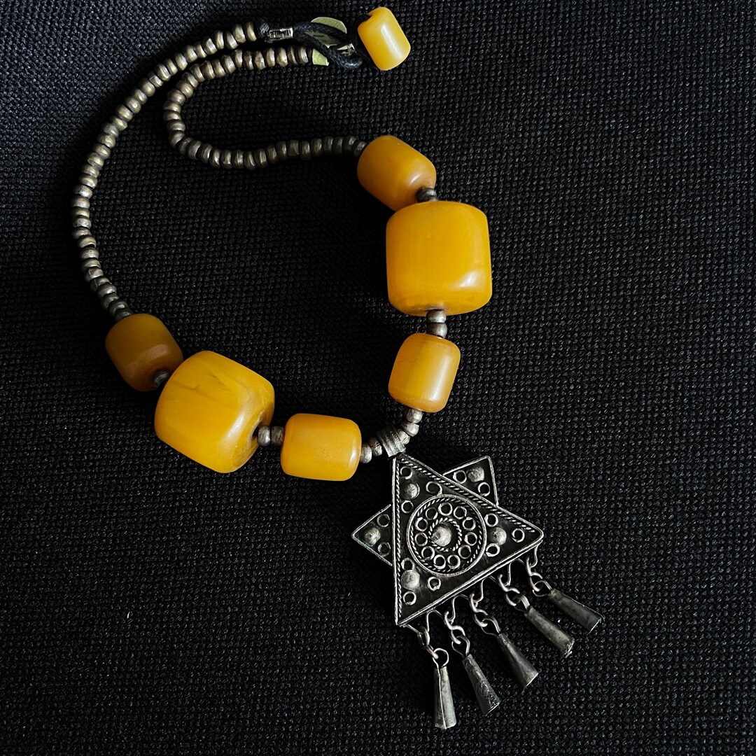 Phenolic Resin Amber Star Necklace N314 - Etsy