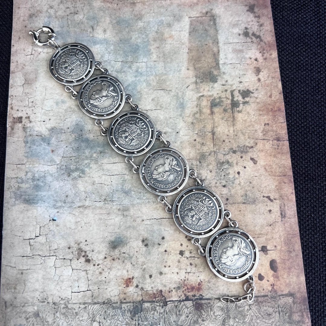 Maria Theresa Thaler Silver Coin Bracelet Et5026 - Etsy