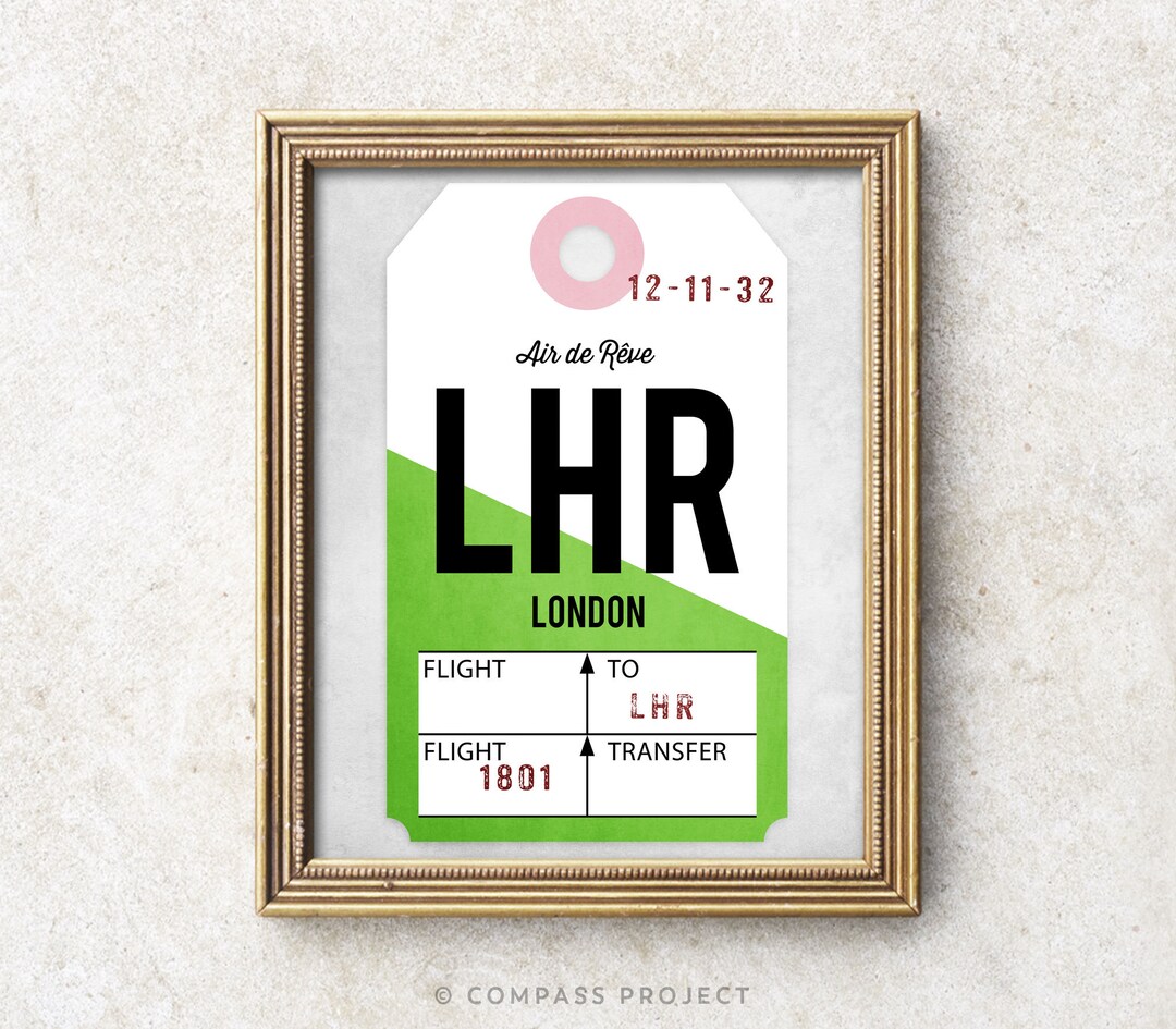 London LHR Poster, Printable London Art Print, Digital LHR Airport Code ...