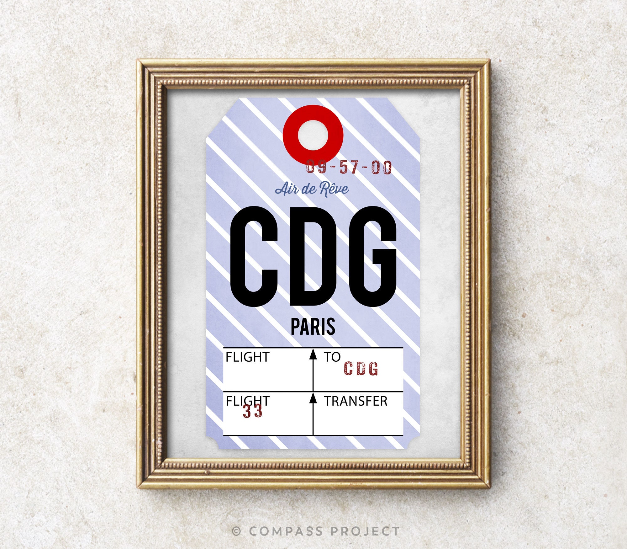 Paris CDG Poster, Printable Paris Art Print, Digital CDG Airport Code ...