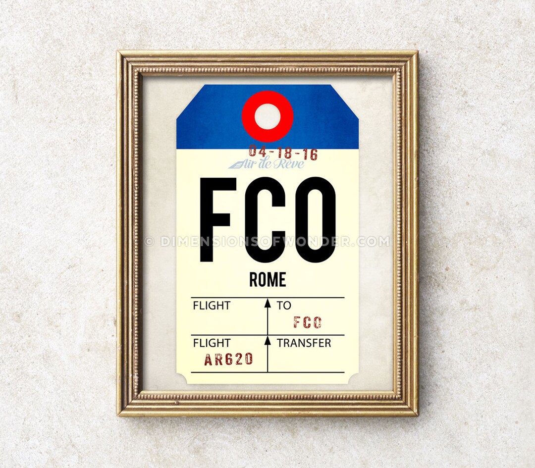 Rome Italy Airport Code Print, Rome Art, Rome Print, Rome Poster ...