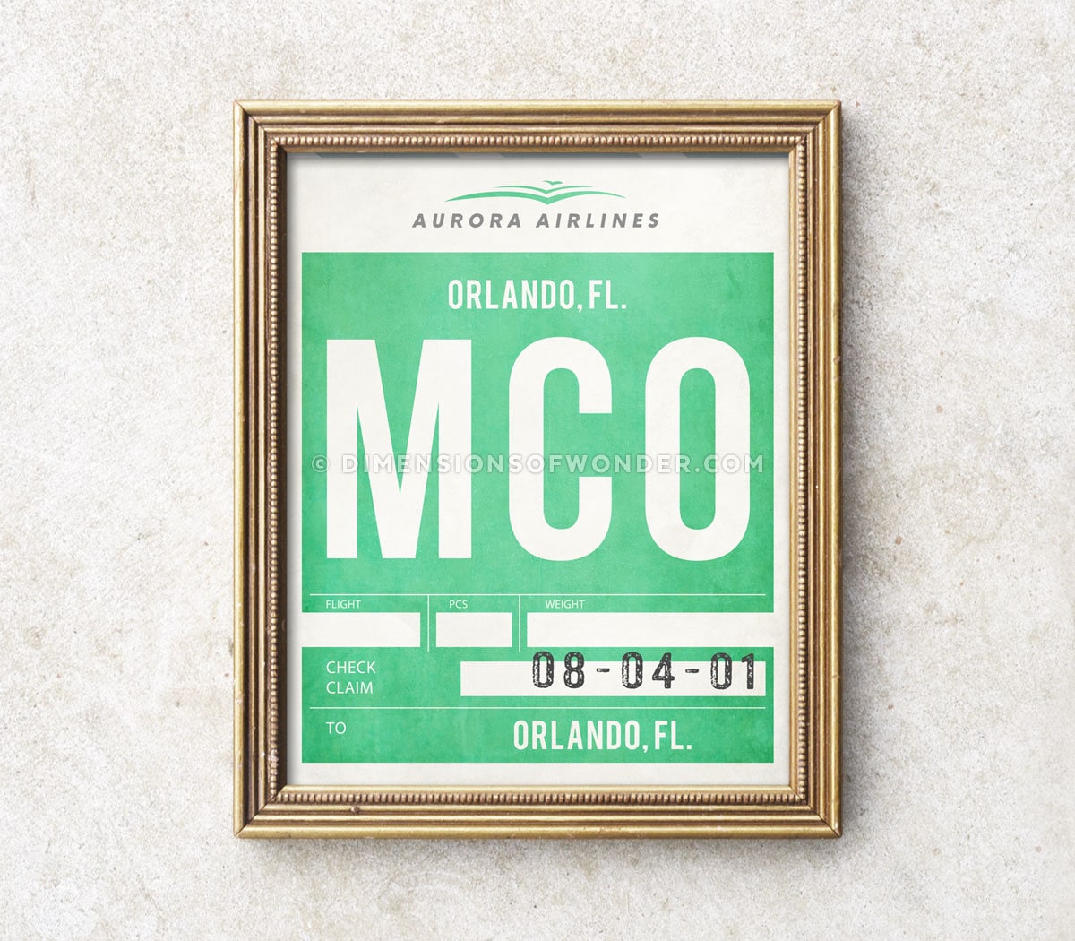 Orlando Airport Code Print, Orlando Florida, Custom Aviation Art ...