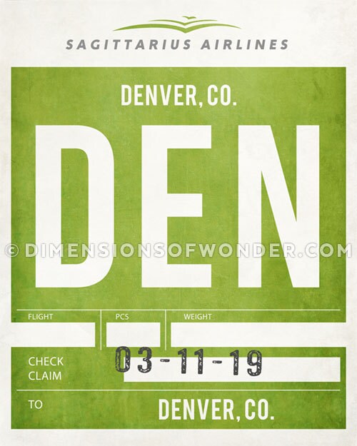 Denver Airport Code Print, Denver Art, Denver Print Colorado, Custom ...