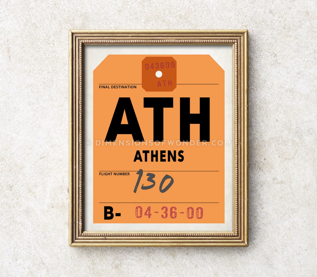 Athens Airport Code Print, Athens Art Print, Athens Poster, Custom ...