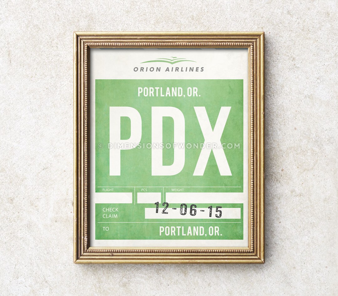 Portland Airport Code Print, Portland Art, Portland Oregon Print ...