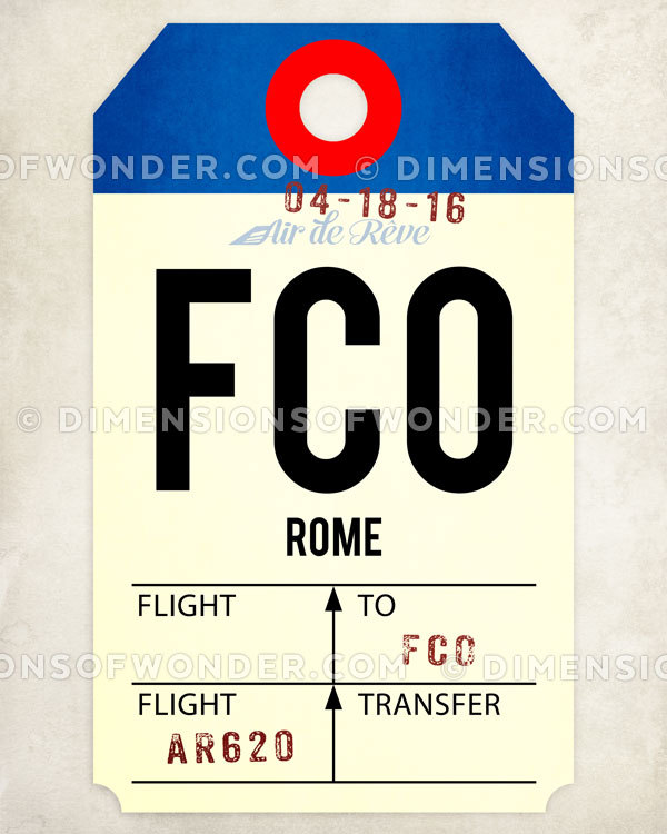 Rome Italy Airport Code Print, Rome Art, Rome Print, Rome Poster ...